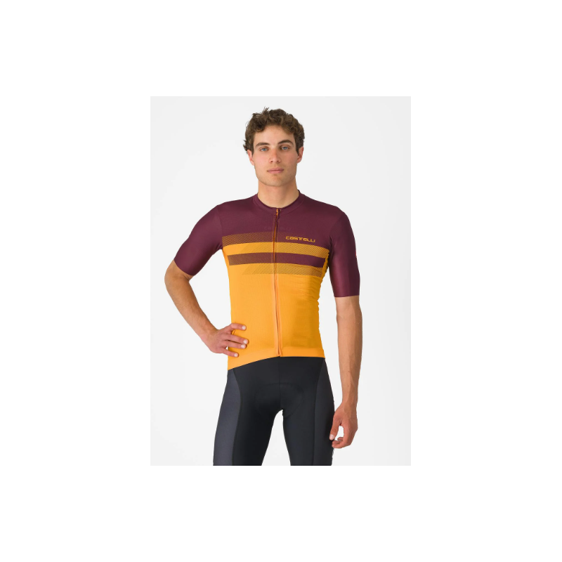 Castelli Summer Sweater Burgundy/Orange Symbol – Cavaliere Bici